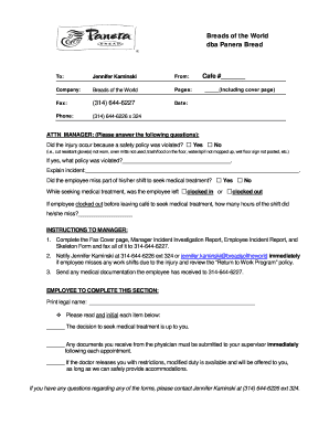 Fillable Online Ohio Complete Employee Incident Packet - IntraBREAD Fax ...