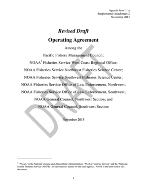 Fillable Online pcouncil Revised Draft Operating Agreement - pcouncil ...