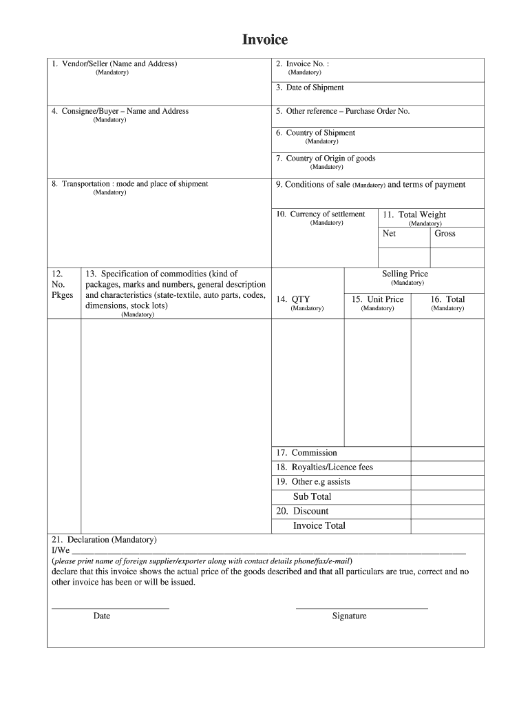 Fillable Online lexportateur cci-paris-idf Invoice - lexportateurbcci ...
