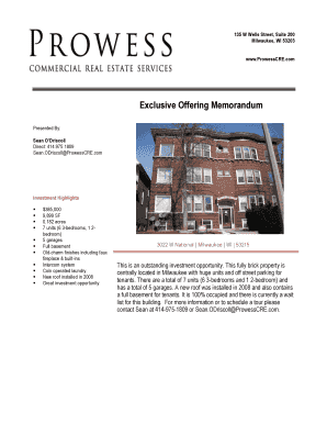 Offering Memorandum Sample Free Printable Documents