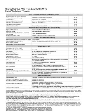 Fillable Online FEE SCHEDULE AND TRANSACTION LIMITS Fax Email Print ...
