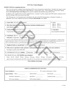 Fillable Online users ece gatech NEW COURSE PROPOSAL - Georgia ...