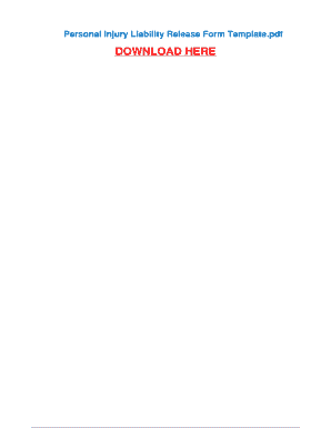 Fillable Online Personal Injury Liability Release Form Template Fax ...