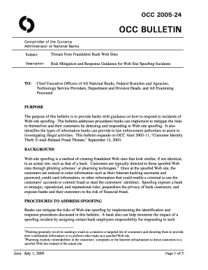 Fillable Online ithandbook ffiec OCC BULLETIN - ithandbook ffiec Fax ...