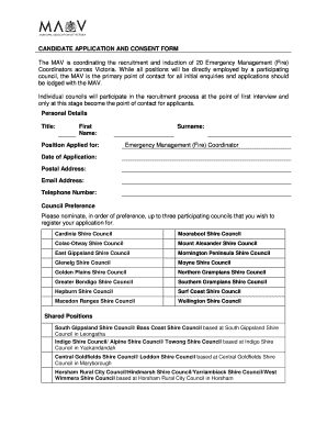 Fillable Online CANDIDATE APPLICATION AND CONSENT FORM Fax Email Print ...