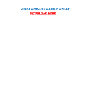 Fillable Online Building Construction Completion Letter ...