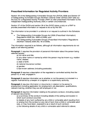 Fillable Online Section 35 of the Safeguarding Vulnerable Groups Act ...