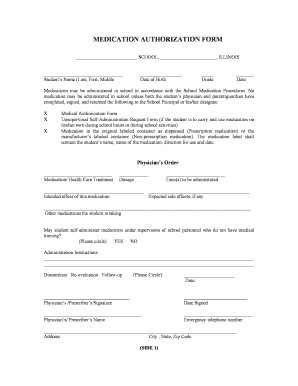 Fillable Online MEDICATION AUTHORIZATION FORM - archchicagoorg Fax ...