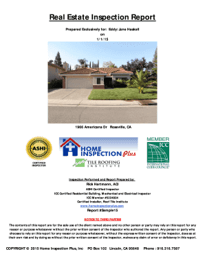 Fillable Online Real Estate Inspection Report Fax Email Print - pdfFiller