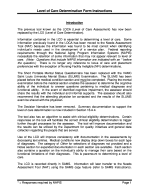 Fillable Online Level of Care Determination Form Instructions Fax Email ...