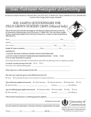Fillable Online cag uconn Soil Nutrient Analysis Laboratory - cag uconn ...