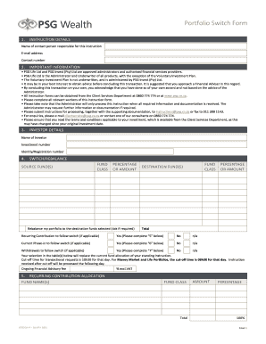 Fillable Online psg co Portfolio Switch Form Fax Email Print - pdfFiller