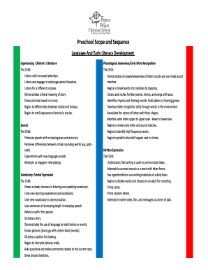 Fillable Online Preschool Scope and Sequence Fax Email Print - pdfFiller