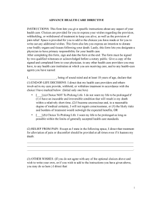 Fillable Online INSTRUCTIONS This form lets you give specific ...