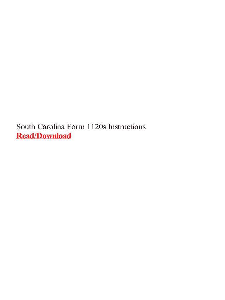 Fillable Online South Carolina Form 1120s Instructions Fax Email Print ...