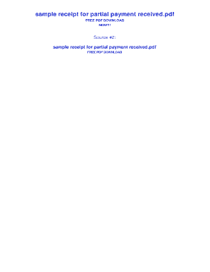 Fillable Online Sample receipt for partial payment received - Free PDF ...