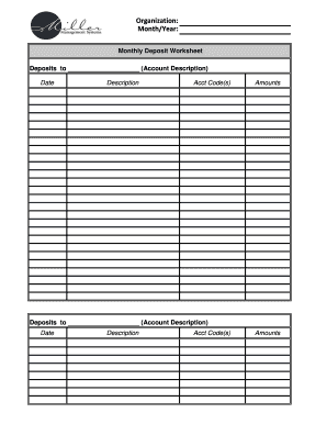 Fillable Online Level 1 Monthly Worksheet - Miller Management Systems ...