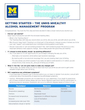 Fillable Online hr umich GETTING STARTED - THE UMHS MHEALTHY ALCOHOL ...