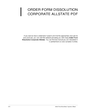 Fillable Online oceanroadphotography Order Form Dissolution Corporate ...