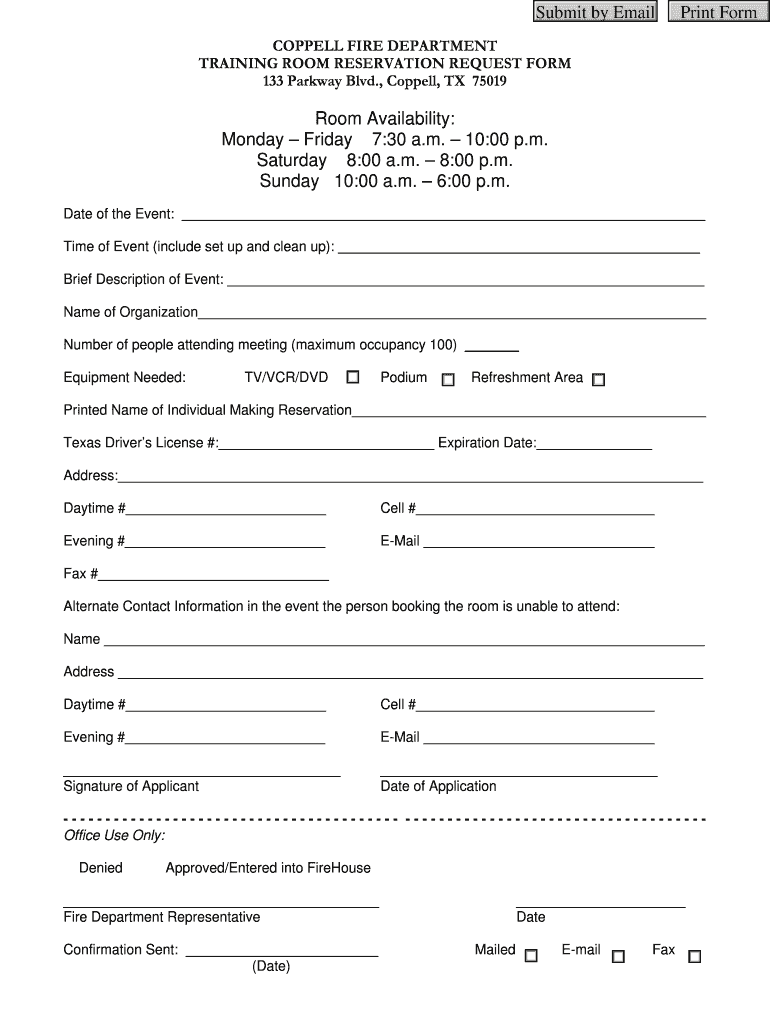 Fillable Online Training Room Policy Reservation Formdoc Fax Email ...