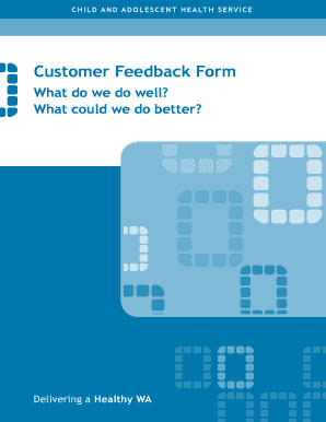 Fillable Online pmh health wa gov Customer Feedback Form - Western ...