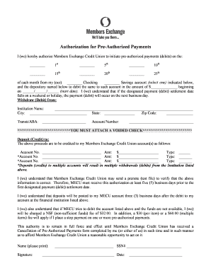 Fillable Online Authorization for Pre-Authorized Paymentsdoc Fax Email Print - pdfFiller