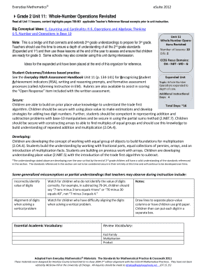 Fillable Online washoeschools schoolwires Grade 2 Unit 11 Whole-Number ...
