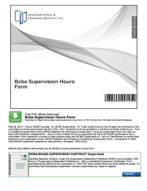 Fillable Online Bcba Supervision Hours Form - mybooklibraryCom Fax Email Print - pdfFiller