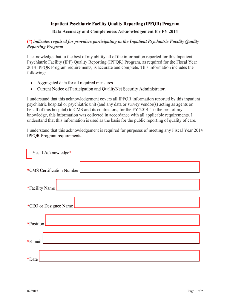 Fillable Online aha Inpatient Psychiatric Facility Quality Reporting ...