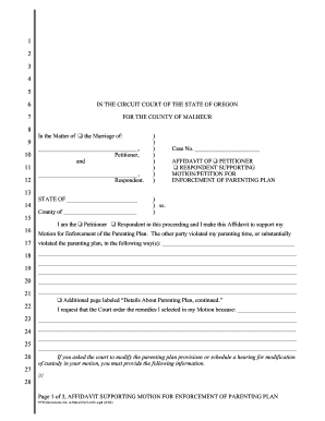 Fillable Online ojd state or AFFIDAVIT OF PETITIONER Fax Email Print - pdfFiller