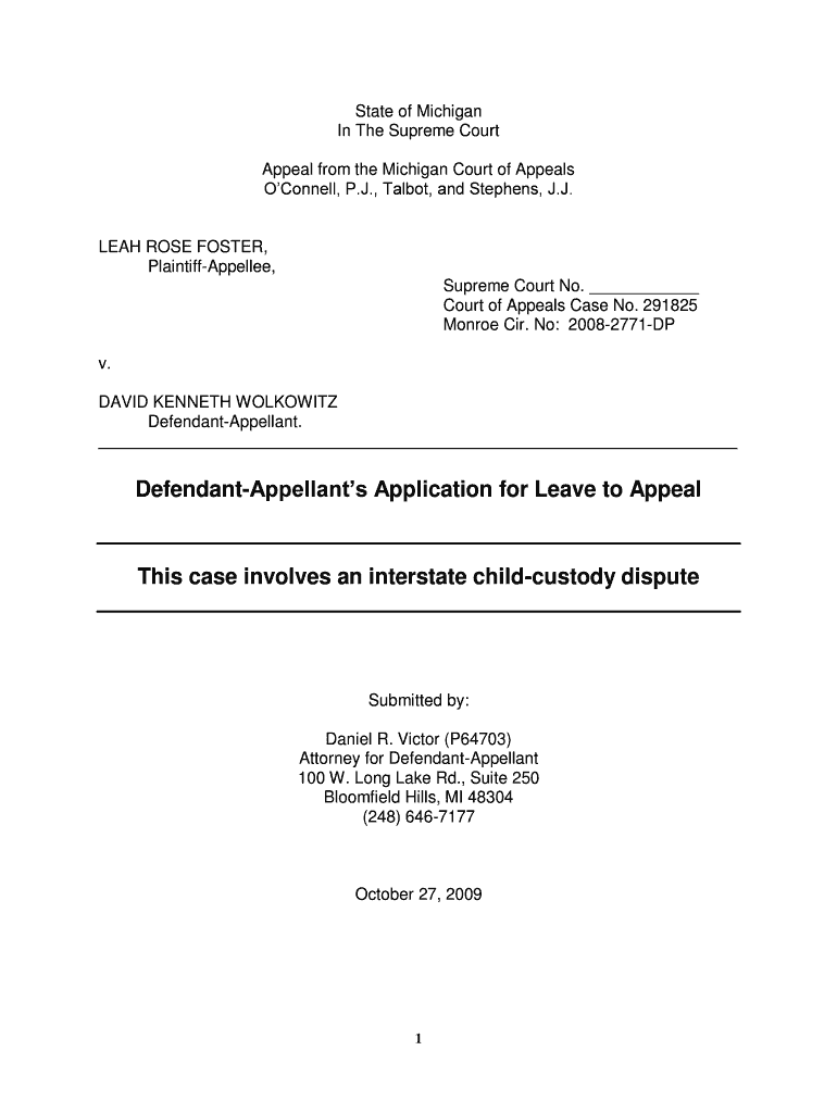 Fillable Online fostervwolkowitz Defendant-Appellants Application for ...