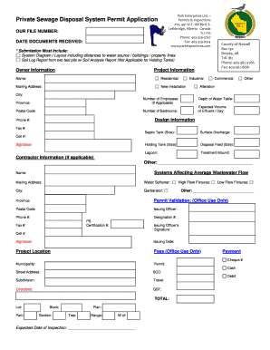 Fillable Online Park Ltd Private Sewage Disposal System Permit ...