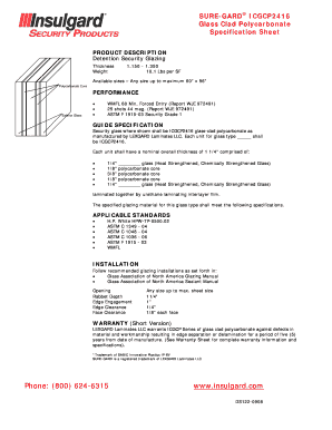 Fillable Online SUREGARD ICGCP2416 Glass Clad Polycarbonate ...