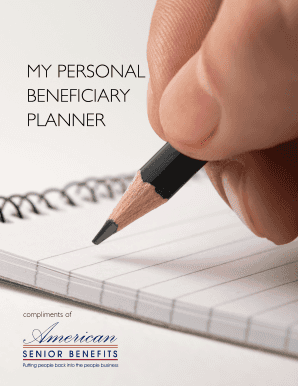 Fillable Online My personal beneficiary planner - American Senior ...