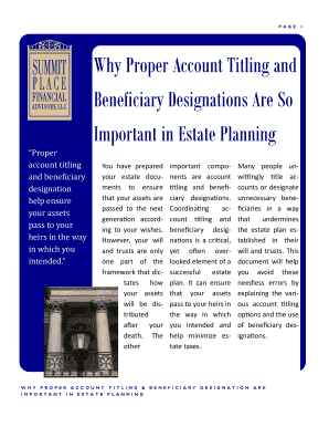 Fillable Online Why Proper Account Titling and Fax Email Print - pdfFiller