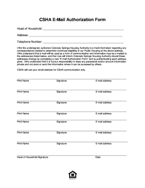 Fillable Online Email authorization form - cshaus Fax Email Print ...