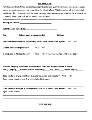 Fillable Online gswise ALL ABOUT ME - gswiseorg Fax Email Print - pdfFiller