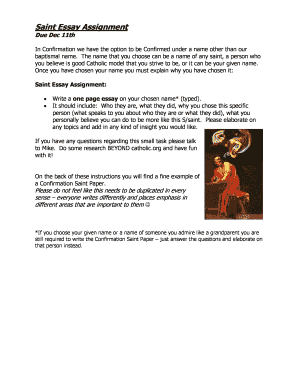 Fillable Online Saint Essay Assignment Fax Email Print - pdfFiller