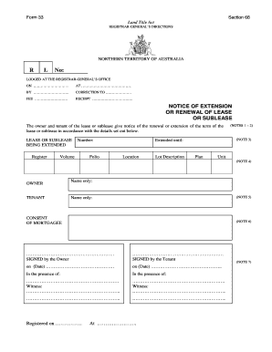Fillable Online nt gov Form 33 Section 68 Land Title Act ...