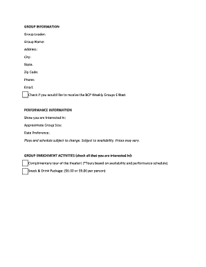 Fillable Online GROUP SALES CONTACT FORM FOR WEBSITE Fax Email Print ...