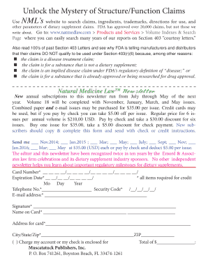 Fillable Online Unlock the Mystery of StructureFunction Claims Use NMLs ...