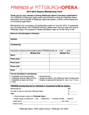 Fillable Online pittsburghopera 2014-2015 FPO membership form version 2 ...