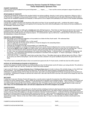 Fillable Online olympiachristianschool Family Responsibility Agreement ...