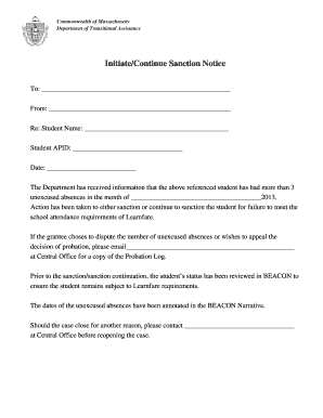 Fillable Online webapps ehs state ma InitiateContinue Sanction Notice ...