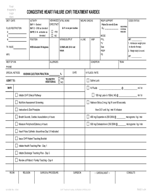 Fillable Online CONGESTIVE HEART FAILURE CHF TREATMENT KARDEX Fax Email ...