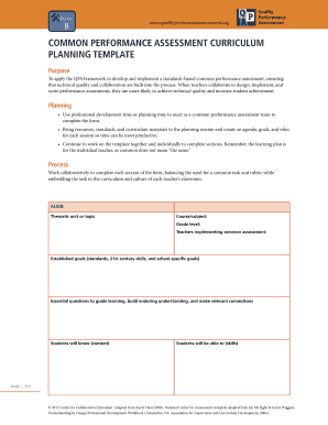 Fillable Online Common Performance Assessment Curriculum Fax Email ...