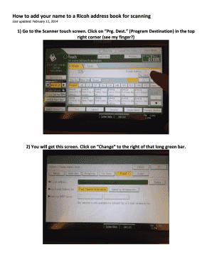 Fillable Online How to add your name to a Ricoh address book for ...