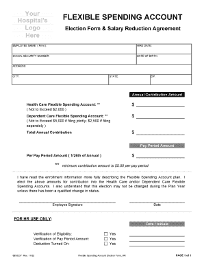 Fillable Online FLEXIBLE SPENDING ACCOUNT - Hospital Forms Fax Email ...