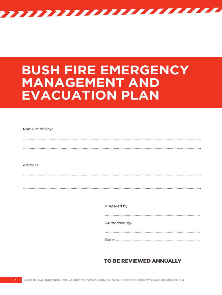 Fillable Online BUSH FIRE EMERGENCY MANAGEMENT AND EVACUATION PLAN ...