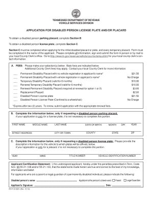 Fillable Online mcgtn Application for Disabled Person License Plate or ...